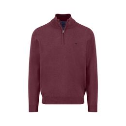 Fynch-Hatton Herren Troyer, rot, Gr. S, unifarben, Obermaterial: 100% Baumwolle, Pullover, mit Rei&szlig;verschluss, Regular Fit, unifarben, mit