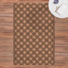 Bilderwelten Kork-Teppich Illustration grau Fliesenoptik - Geometrischer Fliesenmix Herzen Grau - Deko Wohnzimmer Schlafzimmer