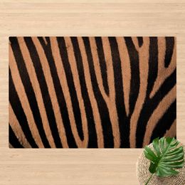 Kork-Teppich - Zebrafell - Motiv braun Tiere Korkmatte Zebra Wohnzimmer Schlafzimmer