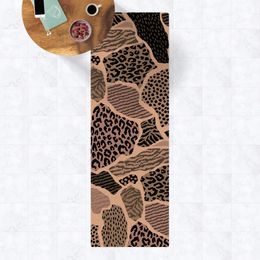 Kork-Teppich - Animalprint Zebra Tiger Leopard Europa - Illustration grau Tiere Korkmatte Deko Wohnzimmer Schlafzimmer