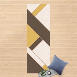 Kork-Teppich - Eckiges Geflecht Sand - Illustration braun Korkmatte Geometrisch Wohnzimmer Schlafzimmer