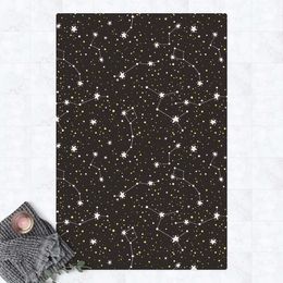 Bilderwelten Kork-Teppich Illustration schwarz Himmel Korkmatte - Gezeichneter Sternenhimmel mit Gro&szlig;em Wagen - Himmel Kinderzimmer Baby M&auml;dchen Jungen