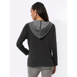 CR&Eacute;ATION L CREATION L Damen Kapuzenpullover "Kapuzen-Pullover", grau, Gr. 40, unifarben, 70% Viskose, 27% Polyester, 3% Elasthan, Pullover