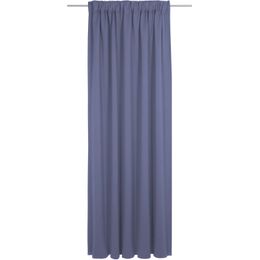 Vorhang Adam, B:142cm H:245cm, blau, Baumwolle (Bio-Baumwolle), Wohnzimmer, Gardinen, "Uni Collection, Made in Germany", Blickdichter aus 100%