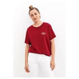 V&eacute;ro Moda T-Shirt VERO MODA "VMFRIGGA PAULINA SS TOP BOX JRS GA", Damen, Gr. XS, rot (karanda rot print:happy hour), Jersey, Obermaterial: 100% Baumwolle, bedruckt, loose fit normal, Rundhals, Shirts T-Shirt