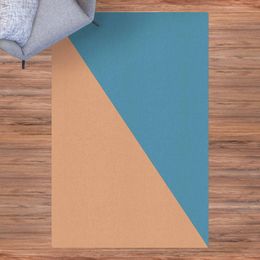 Bilderwelten Kork-Teppich Unifarben t&uuml;rkis Korkmatte - Einfaches Azurblaues Dreieck - Geometrisch Wohnzimmer Schlafzimmer