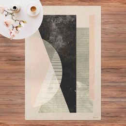Bilderwelten Kork-Teppich Abstrakt pastell originell Korkmatte - Sanftes Bauhaus mit Struktur - Deko Wohnzimmer Schlafzimmer