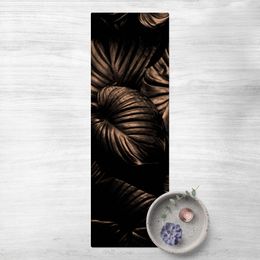 Bilderwelten Kork-Teppich Tropisch schwarz weiss Korkmatte - Schwarz Wei&szlig; Botanik Hosta - Pflanzen Wohnzimmer Schlafzimmer