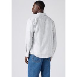 Levi's LEVI'S Herren Langarmhemd "SUNSET 1 POCKET STANDARD"navya stripe, Gr. L, gestreift, Web, Obermaterial: 43% Leinen, 34% Viskose, 23% Baumwolle,
