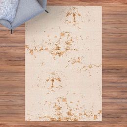 Bilderwelten Kork-Teppich Abstrakt beige Korkmatte - Goldene Patina auf Hellbeige - Deko Wohnzimmer Schlafzimmer