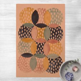 Kork-Teppich - Regentropfen in Aquarellkreisen - Illustration bunt Aquarell Geometrisch Wohnzimmer Schlafzimmer