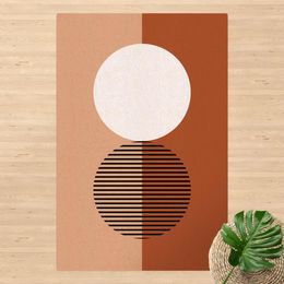 Bilderwelten Kork-Teppich Abstrakt braun Korkmatte - Bauhaus Ulm Braun - Geometrisch Wohnzimmer Schlafzimmer
