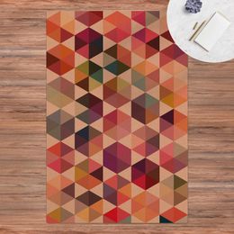 Bilderwelten Kork-Teppich Illustration violett Korkmatte - Hexagon Facetten - Geometrisch Wohnzimmer Schlafzimmer