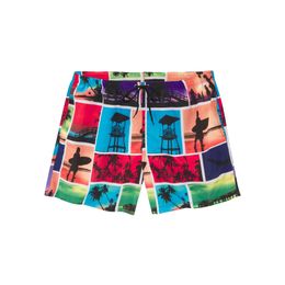 John Devin Herren Badeshorts, bunt, Gr. XL, bedruckt, Polyester, Badehosen, mit Fotoprint-Design