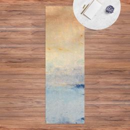 Bilderwelten Kork-Teppich Abstrakt orange Strand Korkmatte - Ins Meer flie&szlig;ende Sonne - Landschaft Wohnzimmer Schlafzimmer