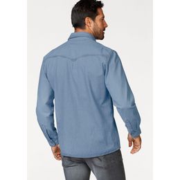 Arizona Herren Jeanshemd, blau, Basic, Gr. 37, unifarben, Jeans, Obermaterial: 100% Baumwolle, Hemden, Western Stil