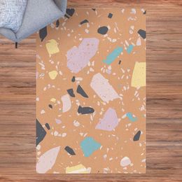 Bilderwelten Kork-Teppich modern bunt Mosaik - Detailliertes Terrazzo Muster Capri - Deko Wohnzimmer Schlafzimmer