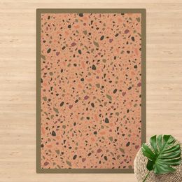 Bilderwelten Kork-Teppich modern bunt Mosaik - Detailliertes Terrazzo Muster Agrigento mit Rahmen - Deko Wohnzimmer Schlafzimmer
