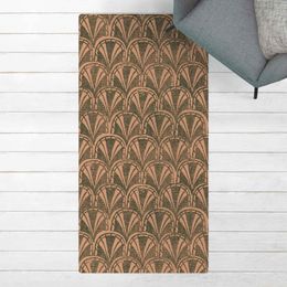 Kork-Teppich - Vintage Muster Art Deco B&ouml;gen - Vintage t&uuml;rkis Korkmatte Geometrisch Wohnzimmer Schlafzimmer