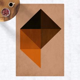 Bilderwelten Kork-Teppich modern orange originell Korkmatte - Geometrisches Trapez - Deko Wohnzimmer Schlafzimmer