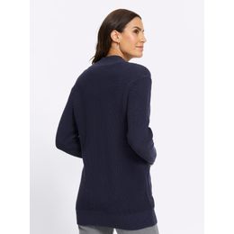 Damen Strickjacke, blau, Gr. 36, unifarben, 100% Baumwolle, Strickjacken