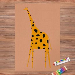 Bilderwelten Kork-Teppich Illustration gelb Tiere Korkmatte - Gelbe Giraffe - Giraffen Kinderzimmer Baby M&auml;dchen Jungen