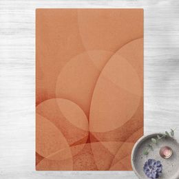 Bilderwelten Kork-Teppich Abstrakt rosa Korkmatte - Abstrakte Grafik in Pfirsich - Geometrisch Wohnzimmer Schlafzimmer