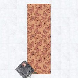 Bilderwelten Kork-Teppich Tropisch rosa Tiere Korkmatte - Zarte Rosa Schmetterlinge - Schmetterlinge Wohnzimmer Schlafzimmer