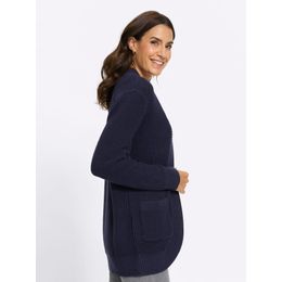 Damen Strickjacke, blau, Gr. 36, unifarben, 100% Baumwolle, Strickjacken