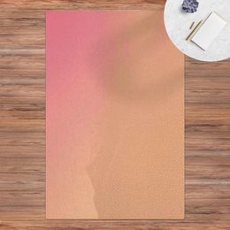 Bilderwelten Kork-Teppich Abstrakt rosa Korkmatte - Abstrakte Punktlandschaft Abendrot - Punkte Wohnzimmer Schlafzimmer
