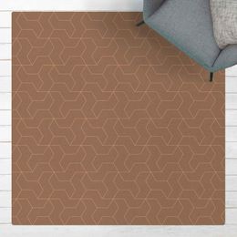 Kork-Teppich - Dreidimensionale Struktur Linienmuster - modern grau Korkmatte Geometrisch Wohnzimmer Schlafzimmer
