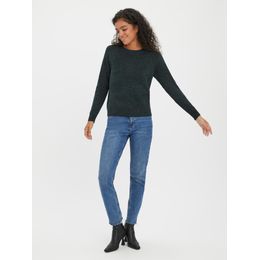 V&eacute;ro Moda VERO MODA Damen Rundhalspullover "VMDOFFY LS O-NECK BLOUSE GA NOOS", gr&uuml;n, Gr. M, meliert, Strick, Obermaterial: 94% Polyester, 3% Elasthan, 3%