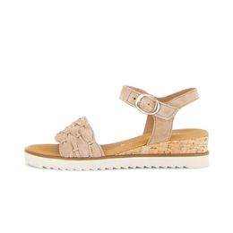Gabor Damen Riemchensandale "Riemchensandale", Gr. 38,5, beige, Schuhe