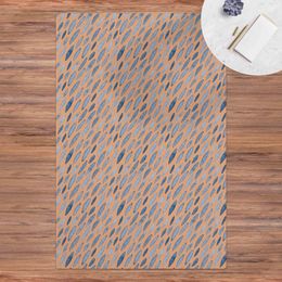 Bilderwelten Kork-Teppich Illustration blau Aquarell - Aquarell Regen in Indigo klein und gro&szlig; - Deko Wohnzimmer Schlafzimmer