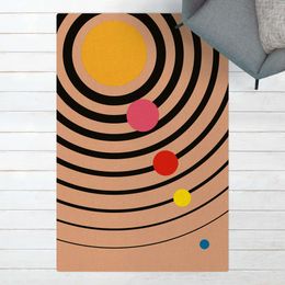 Bilderwelten Kork-Teppich Illustration schwarz weiss originell Korkmatte - Geometrisches Universum - Himmel Wohnzimmer Schlafzimmer