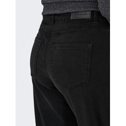 Only CARMAKOMA Damen High-waist-Jeans "CARSNOW HW WIDE DNM JEANS PIM WB", schwarz, Gr. 44, unifarben, Denim/Jeans, Obermaterial: 50% Baumwolle, 30%