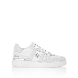Philipp Plein Herren Sneaker "Cocco Crocco Print", Gr. 36, wei&szlig;, Schuhe