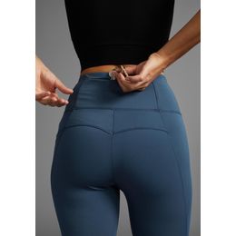 FAYN SPORTS Damen Funktionshose "Push-up Lauf-Tights", blau, Gr. 50, clean, unifarben, Interlock, Obermaterial: 77% Polyester, 23% Elasthan, Hosen,
