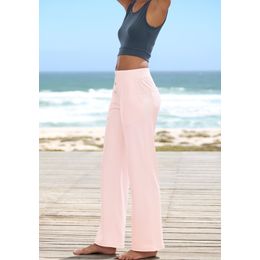 H.I.S. H.I.S Damen Relaxhose, Gr. 32, rosa, Obermaterial: 90% Polyester, 10% Elasthan, Basic, Hosen, mit klassisch gerade geschnittenem Bein, Loungewear