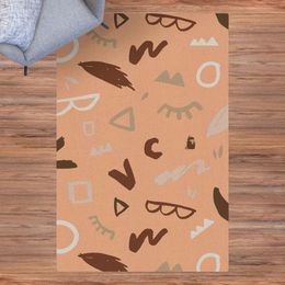 Bilderwelten Kork-Teppich Illustration grau Korkmatte - Gezeichnete Freiformen Erde - Geometrisch Wohnzimmer Schlafzimmer