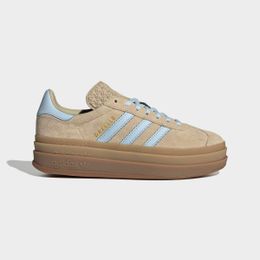 Damen Plateausneaker "GAZELLE BOLD", adidas originals, Gr. 43stone khaki, crystal sky, gold metallic, Leder, Synthetik, Schuhe