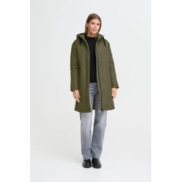 oxmo Damen Steppjacke "Steppjacke OXBMMBELIS LONG JACKET", gr&uuml;n, Gr. S, Obermaterial: 100% Polyester PES., Jacken