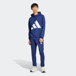 Herren Trainingsanzug "BIG LOGO HOODED", blau, Gr. XXL, adidas Sportswear, Obermaterial: 100% Polyester, Sportanz&uuml;ge, zweiteiliges Set aus Hose und