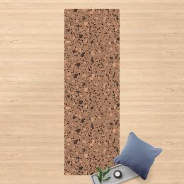 Kork-Teppich - Detailliertes Terrazzo Muster Massa - modern grau Mosaik Deko Wohnzimmer Schlafzimmer
