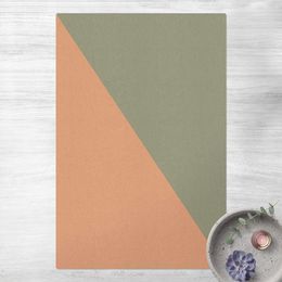 Kork-Teppich - Einfaches Olivgr&uuml;nes Dreieck - Unifarben gr&uuml;n Korkmatte Geometrisch Wohnzimmer Schlafzimmer