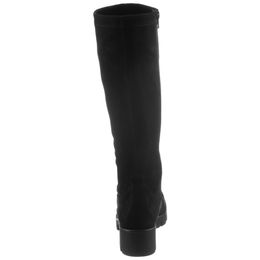Gabor Damen Stiefel, Gr. 38, schwarz, Textil, Veloursleder, Schuhe, Blockabsatz, Plateau, Langschaftstiefel, mit XS-Stretch-Schaft