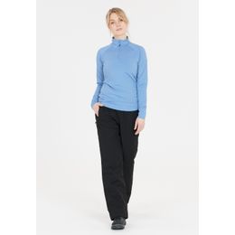 WHISTLER Damen Langarmshirt "Blume", blau, Gr. 44, unifarben, 92% Polyester, 8% Elasthan, Shirts, mit Rei&szlig;verschluss und Stehkragen