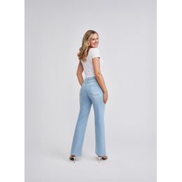 WONDERJEANS Damen 5-Pocket-Jeans "Relaxed Straight"sun blau, Gr. 46, Denim/Jeans, Obermaterial: 88% Baumwolle, 10% Polyester, 2% Elasthan, Jeans,