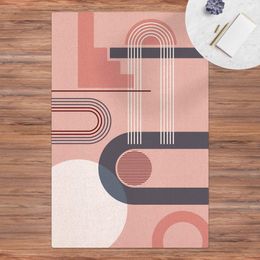 Bilderwelten Kork-Teppich Abstrakt rosa Korkmatte - Bauhaus Weimar - Geometrisch Wohnzimmer Schlafzimmer