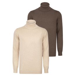 FELIX HARDY Herren Rollkragenpullover "Rollkragenpullover 2er-Pack"beige, braun, Gr. XXL, 100% Baumwolle, Pullover